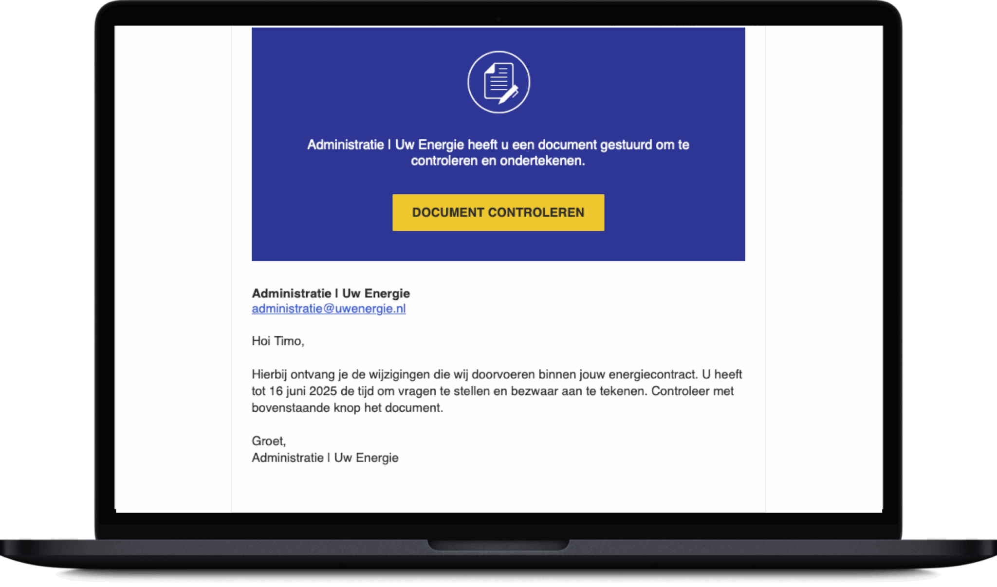 DocuSign phishing simulatie - Surelock